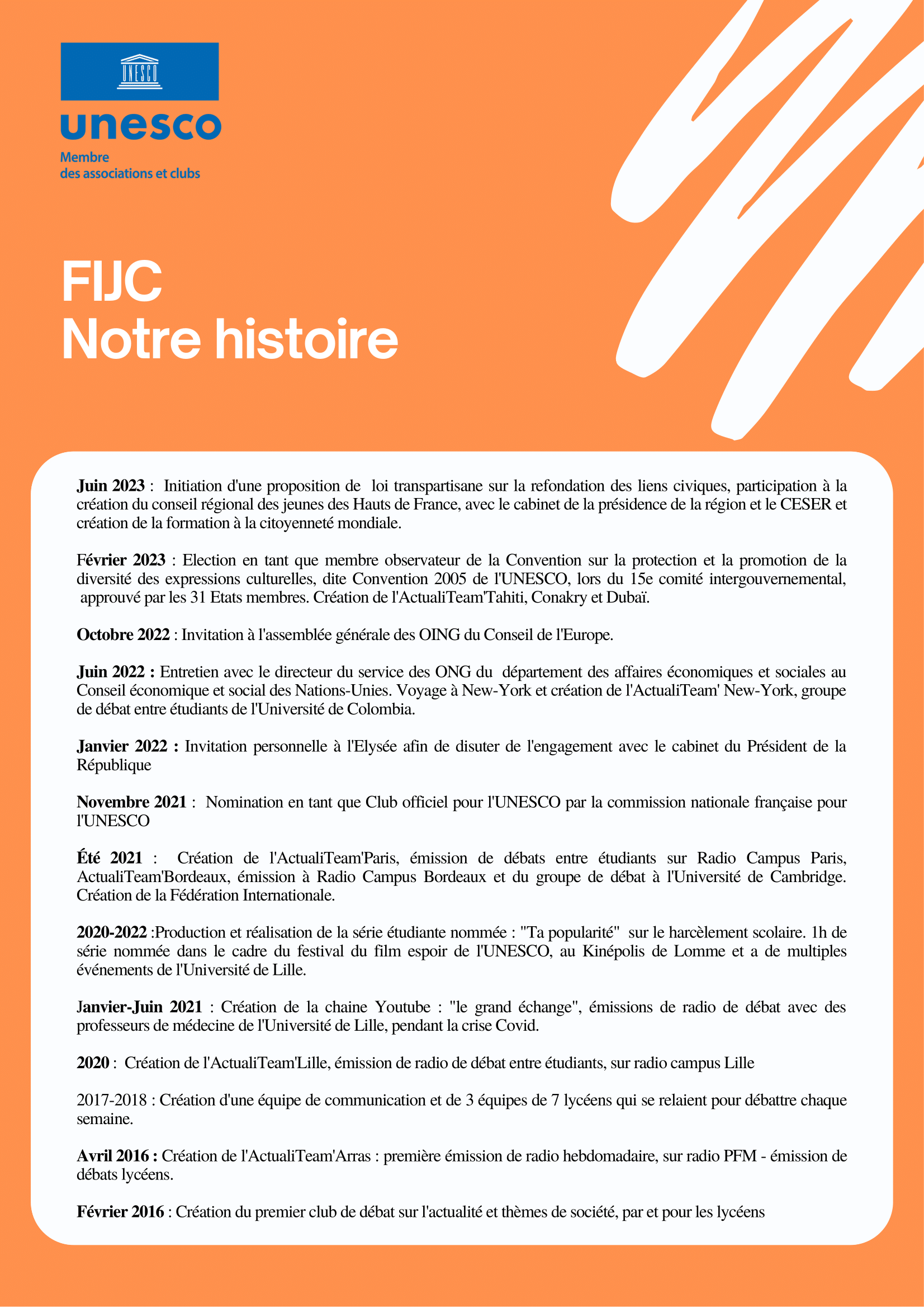 Notre histoire – FIJC website